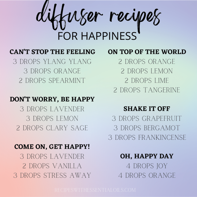 Diffuser Blend Recipes for Happiness - Recipes with Essential Oils